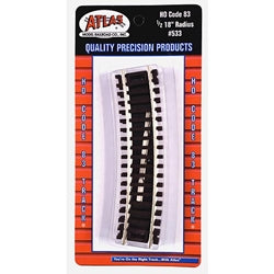 Atlas 533 -HO Scale Code 83 Curved Snap Track -- 1/2 Section - 18" Rad ...