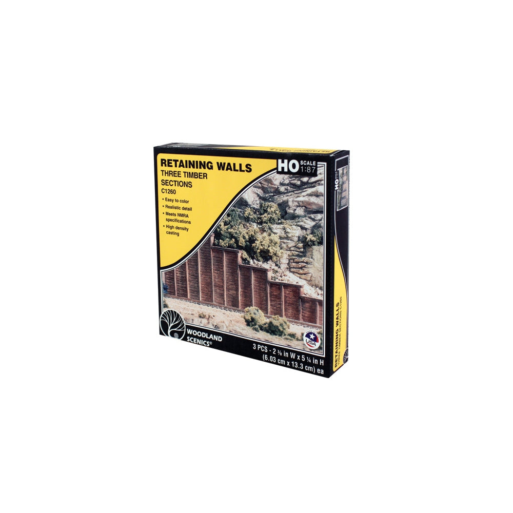Woodland Scenics C1260 - HO Scale - Timber Retaining Walls 3pcs ...
