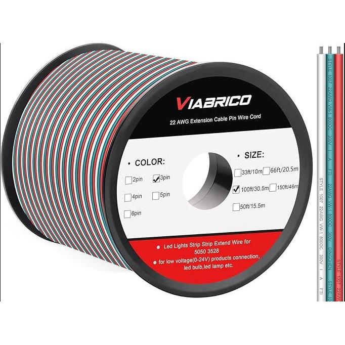 22 Gauge Wire 22AWG (Red, Green and White) - 100ft – Michael's Trains