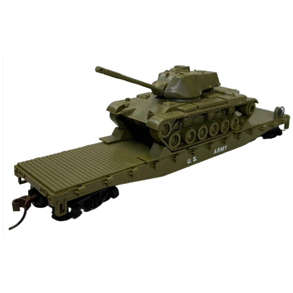 RIH032164 - HO US Army Flat Car with Tank – Michael's Trains